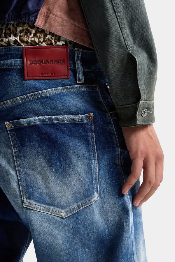 Dsquared2 Medium Wash Distressed Stretch Denim Jeans