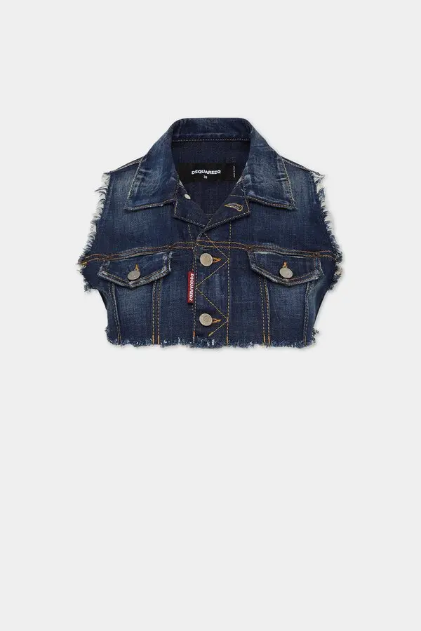 Dsquared2 Denim Cropped Vest