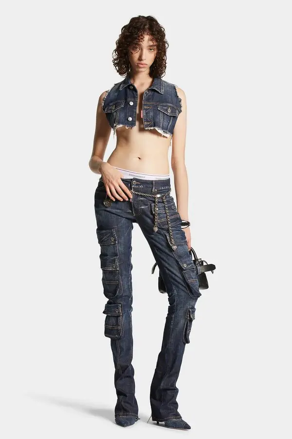 Dsquared2 Denim Cropped Vest