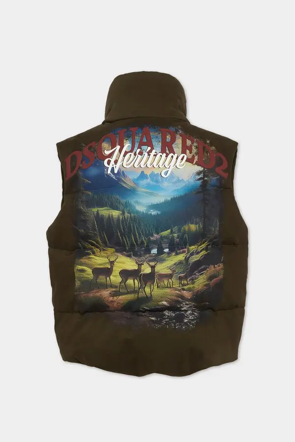 Dsquared2 Printed Cotton Ball Puff Vest