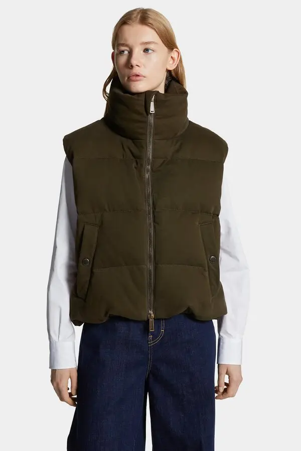 Dsquared2 Printed Cotton Ball Puff Vest