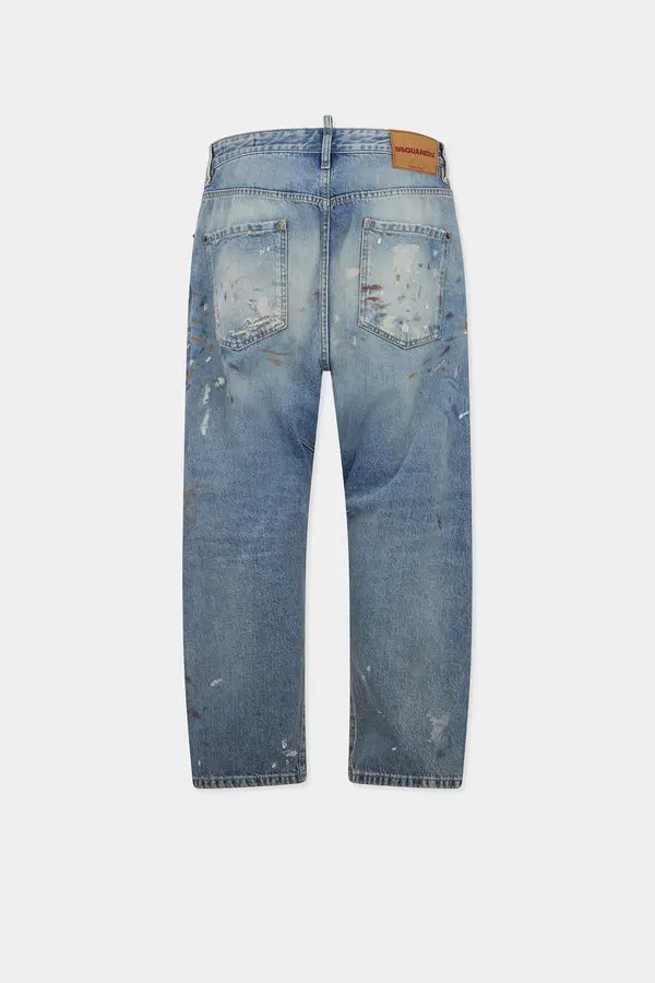 Dsquared2 Medium Wash Kawaii Jeans With Patches And Distressing