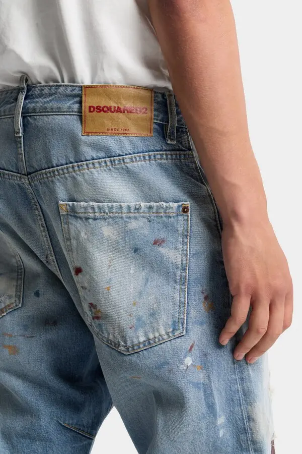Dsquared2 Medium Wash Kawaii Jeans With Patches And Distressing