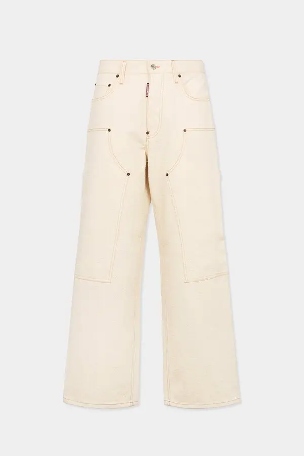 Dsquared2 Raw Wash Shiny Baggy Carpenter Jeans - Black
