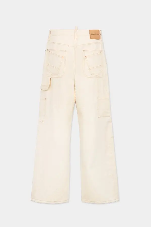 Dsquared2 Raw Wash Shiny Baggy Carpenter Jeans - Black