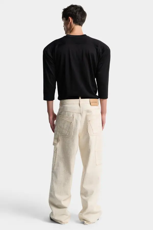 Dsquared2 Raw Wash Shiny Baggy Carpenter Jeans - Black
