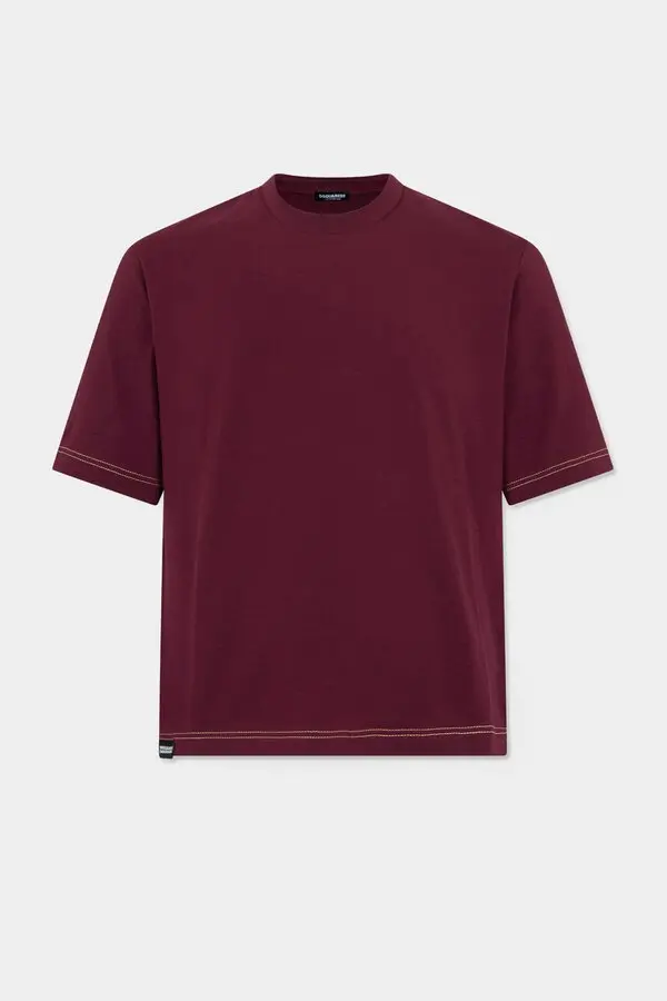 Dsquared2 Tape V-neck T-shirt - Bordeaux