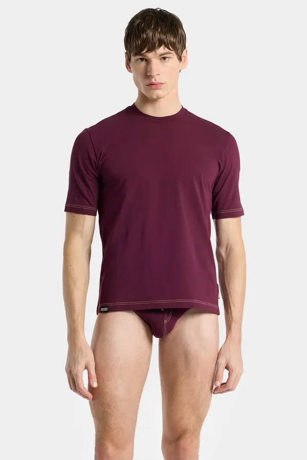 Dsquared2 Tape V-neck T-shirt - Bordeaux