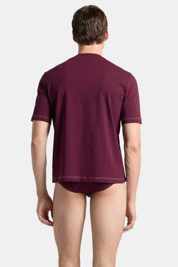 Dsquared2 Tape V-neck T-shirt - Bordeaux