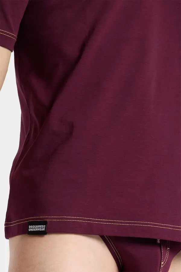 Dsquared2 Tape V-neck T-shirt - Bordeaux