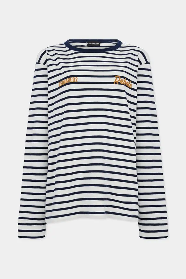 Dsquared2 Striped Cotton Jersey Long Sleeve T-shirt - Fantasy