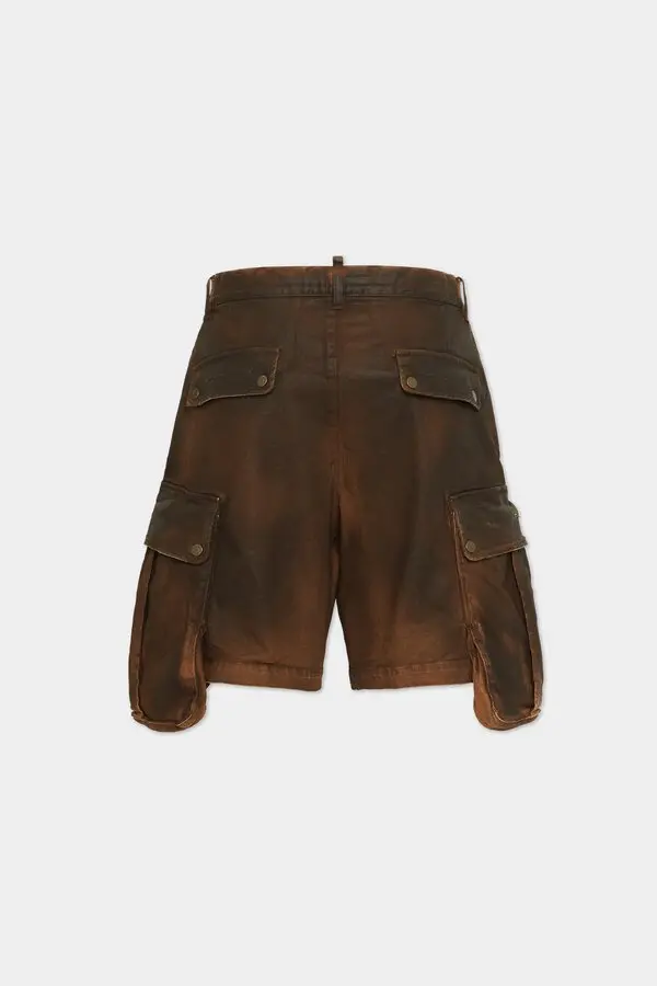 Dsquared2 Coated Denim Cargo Shorts