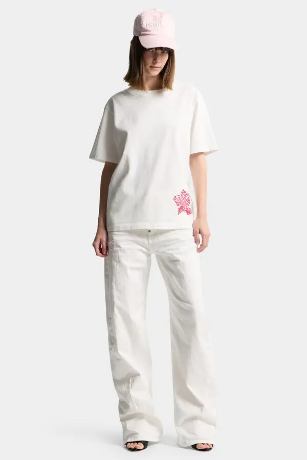 Dsquared2 Hibiscus Print Cotton Jersey T-shirt