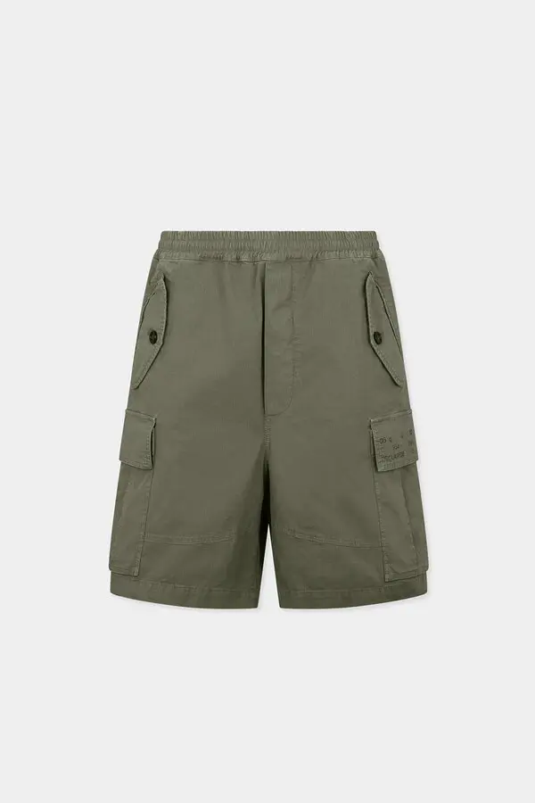 Dsquared2 Cotton Ripstop Cargo Shorts - Beige