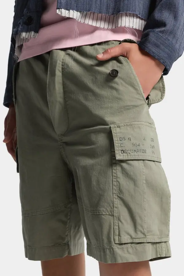 Dsquared2 Cotton Ripstop Cargo Shorts