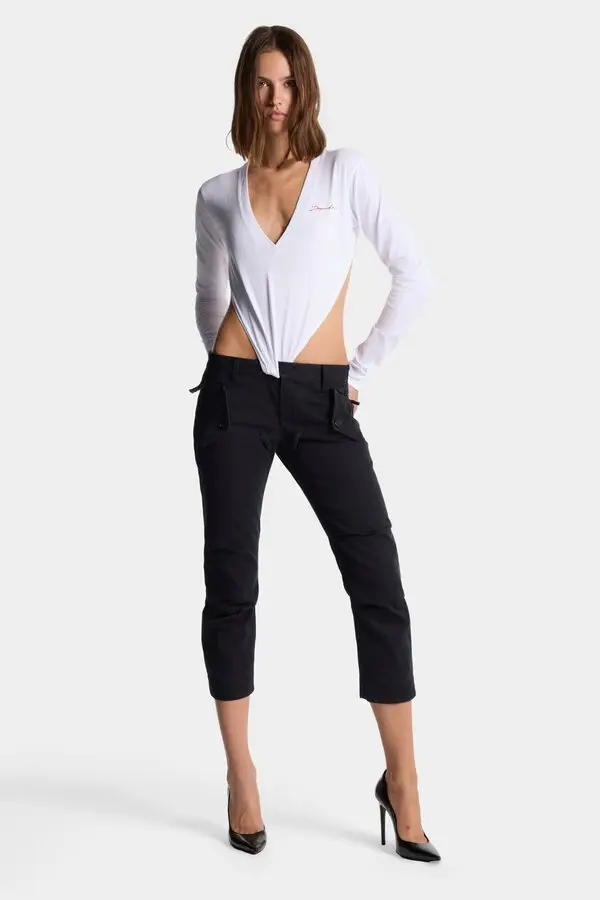 Dsquared2 Long Sleeve Deep V-neck T-shirt