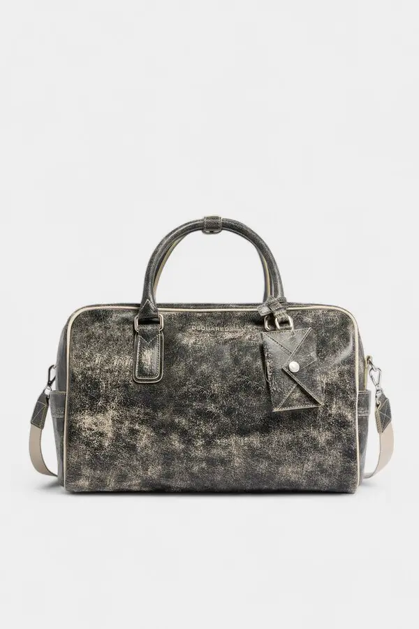 Dsquared2 Cracked Leather Duffle Bag