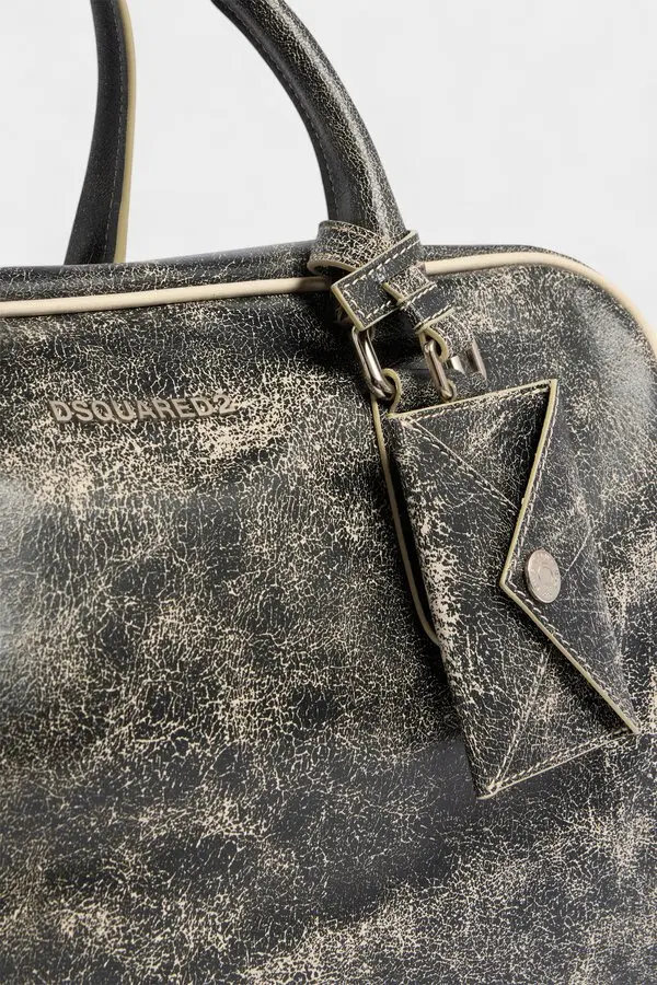 Dsquared2 Cracked Leather Duffle Bag
