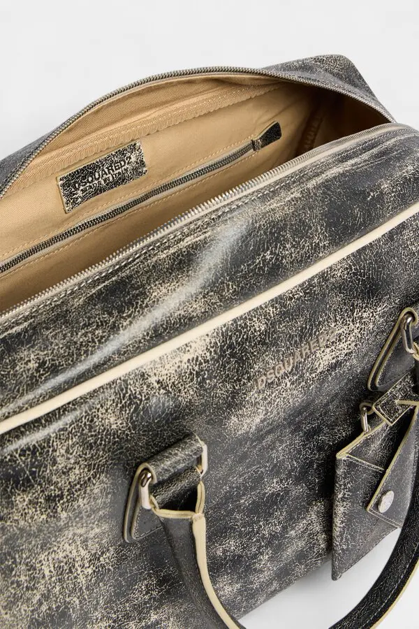 Dsquared2 Cracked Leather Duffle Bag