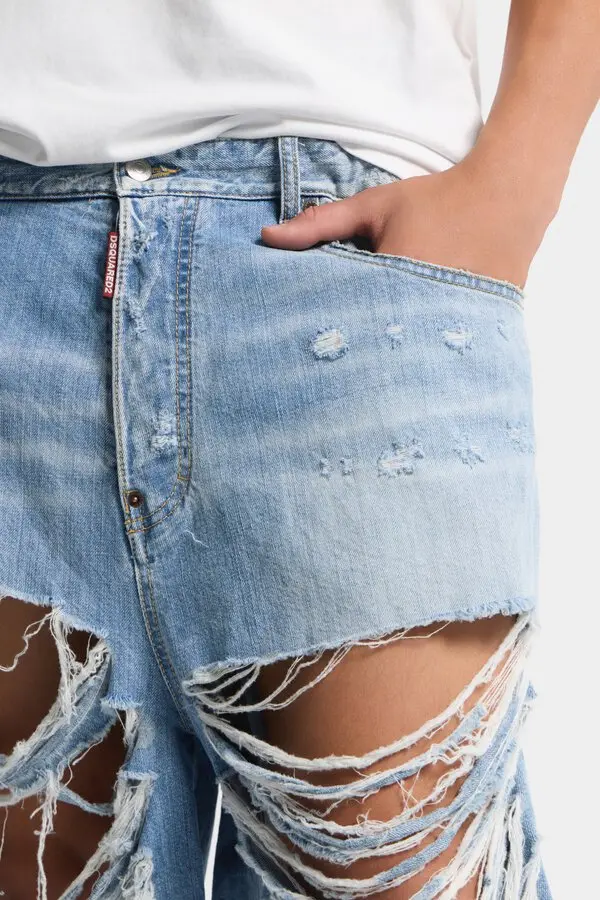 Dsquared2 Light Destroyed Wash Surfer Shorts