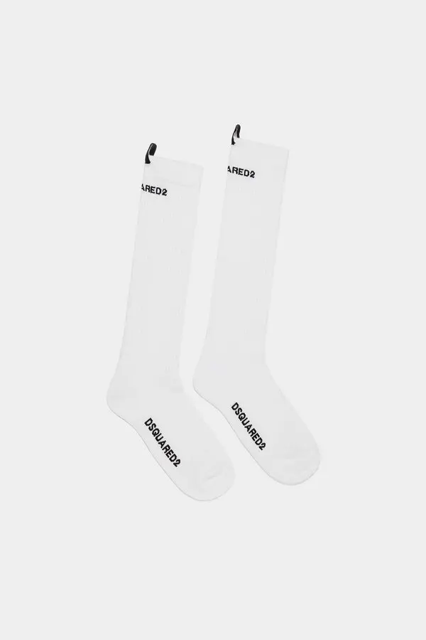 Dsquared2 Ribbed Logo Knee High Socks