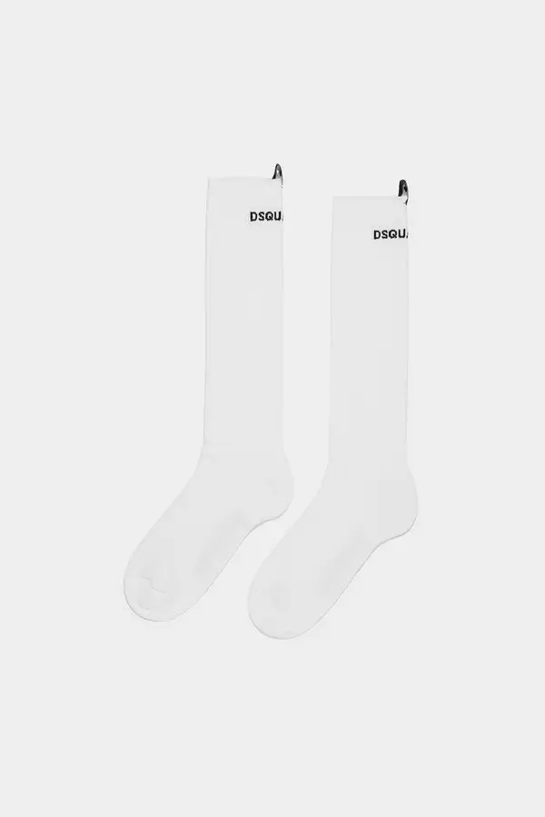 Dsquared2 Ribbed Logo Knee High Socks