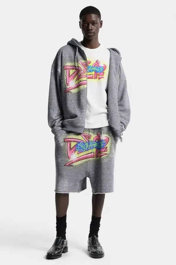 Dsquared2 Rebel Tags Big Fit Shorts