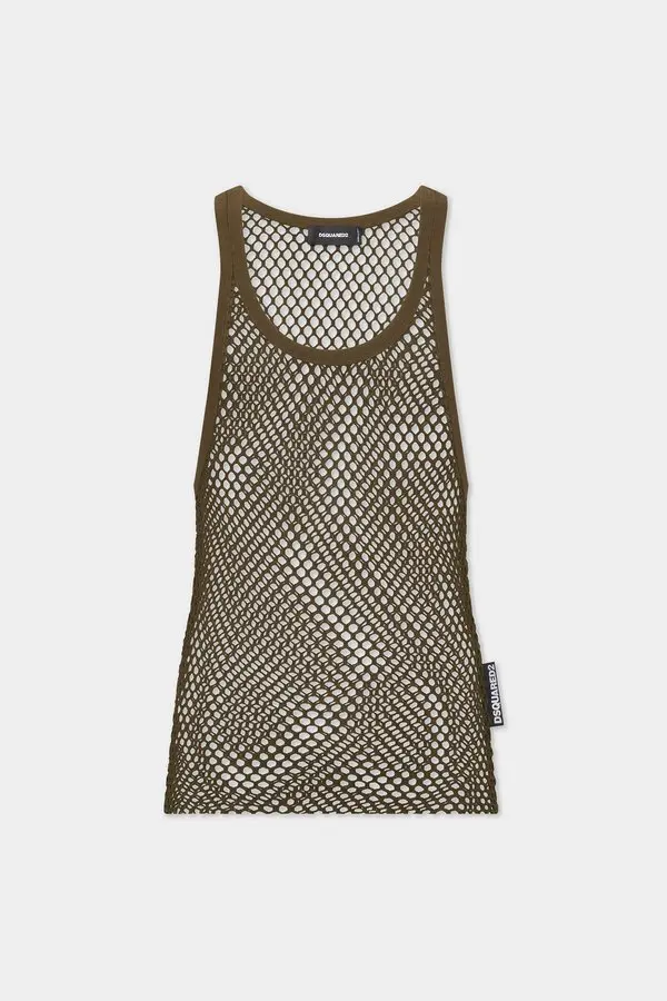 Dsquared2 Scoop Neck Mesh Tank Top - Brown