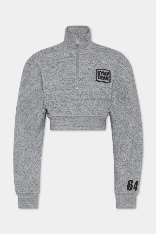 Dsquared2 Gym Dean Zipped Cropped Crewneck - Grey