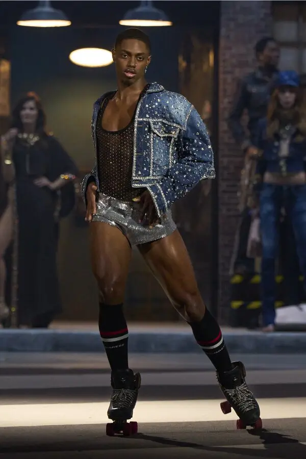 Dsquared2 Embellished Disco Ball Medium Boxy Jean Jacket