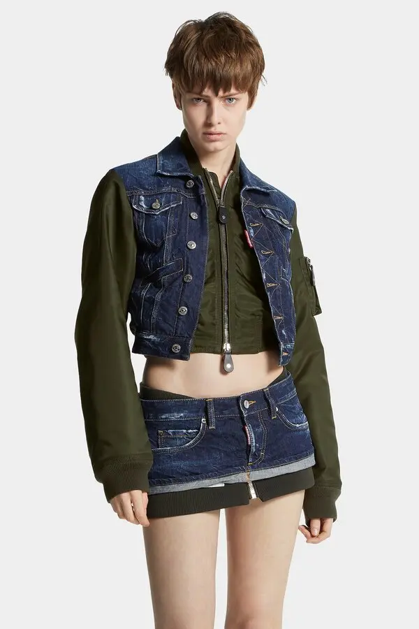 Dsquared2 Hybrid Denim And Bomber Jacket