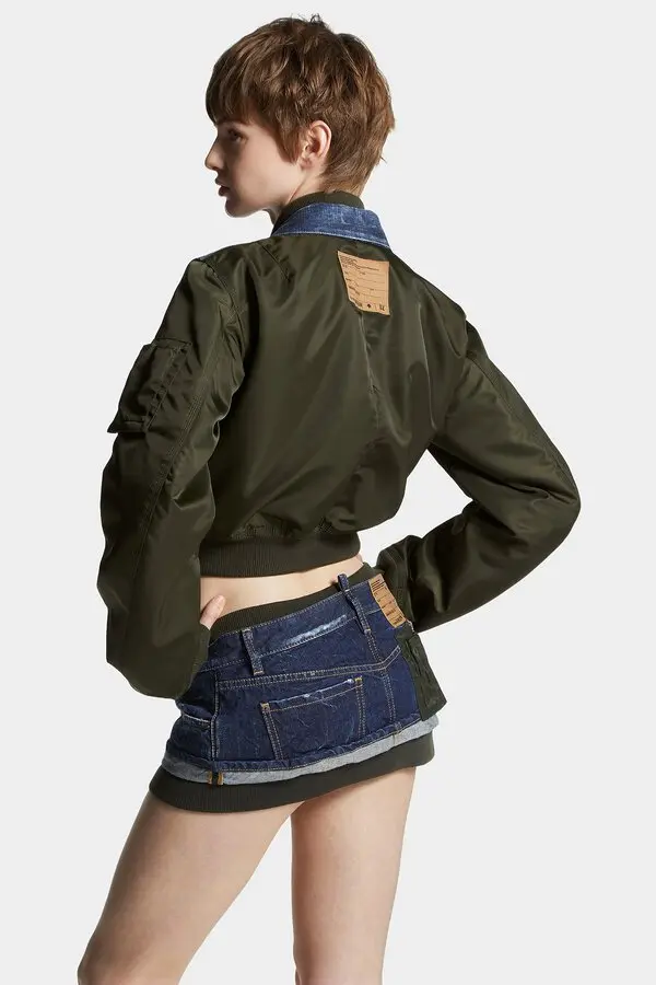 Dsquared2 Hybrid Denim And Bomber Jacket