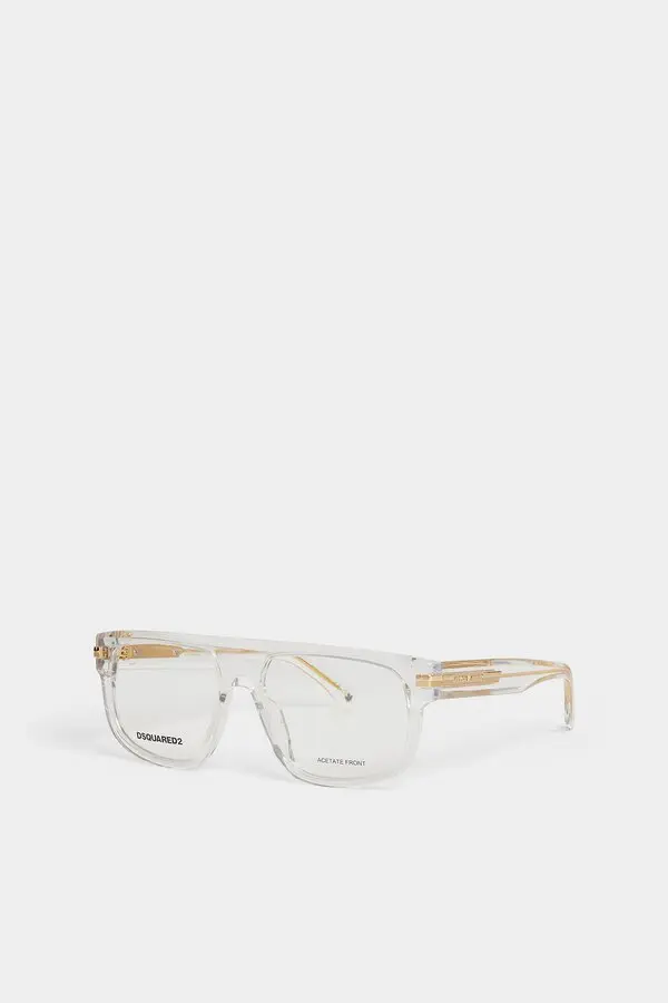 Dsquared2 Crystal Acetate Rectangle Optical Eyeglasses - Black