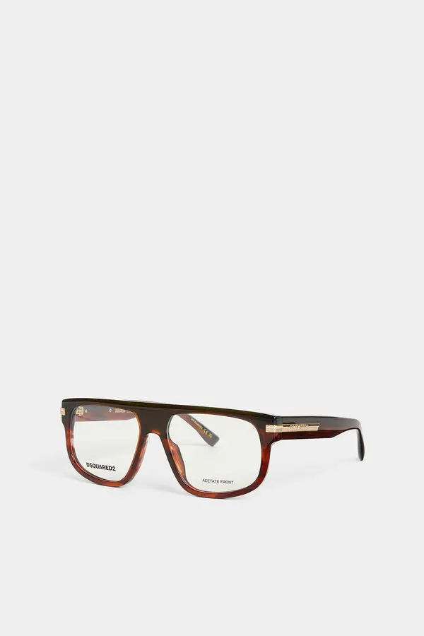 Dsquared2 Crystal Acetate Rectangle Optical Eyeglasses - Brown