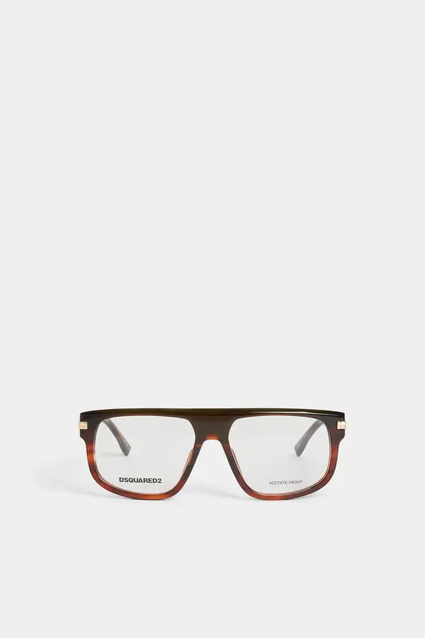 Dsquared2 Crystal Acetate Rectangle Optical Eyeglasses - Brown