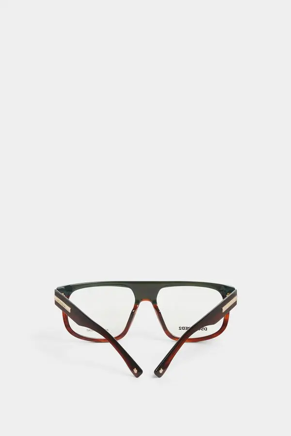 Dsquared2 Crystal Acetate Rectangle Optical Eyeglasses - Brown