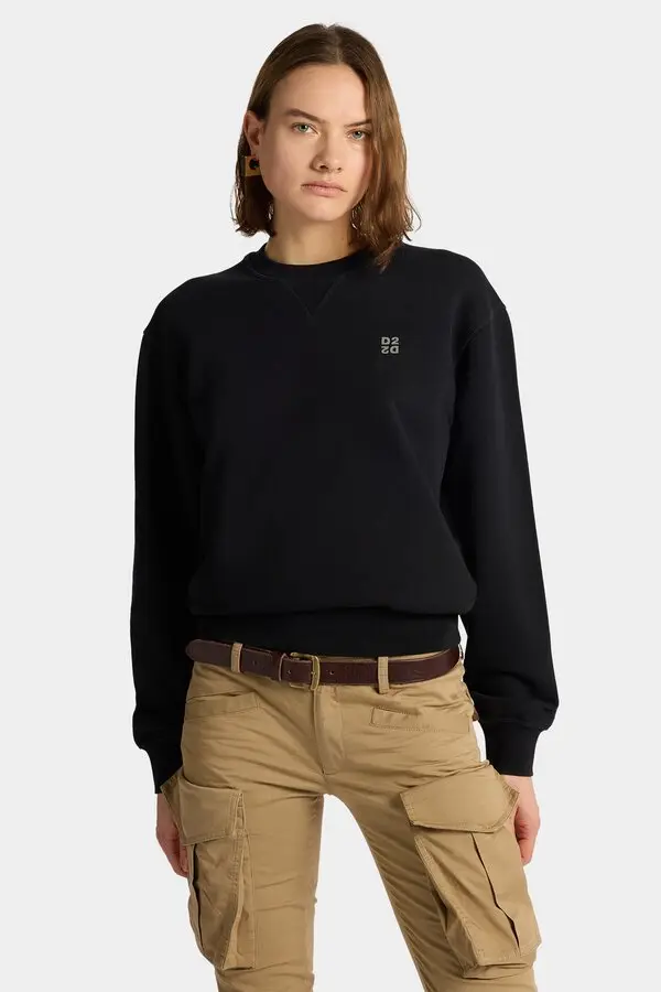 Dsquared2 Metal Upside Down Logo Crewneck Sweatshirt - Black