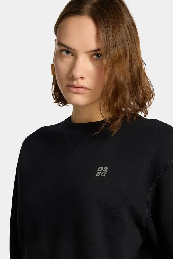 Dsquared2 Metal Upside Down Logo Crewneck Sweatshirt - Black