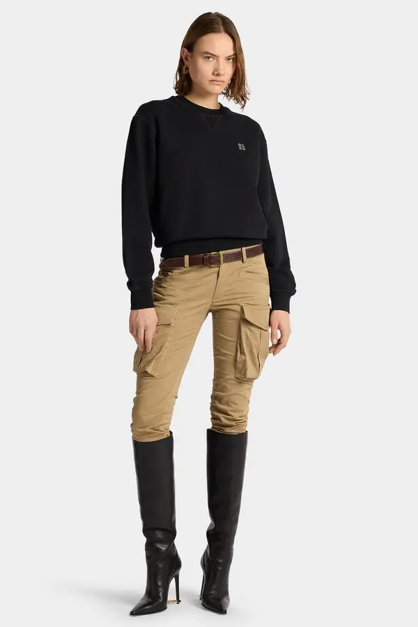 Dsquared2 Metal Upside Down Logo Crewneck Sweatshirt - Black