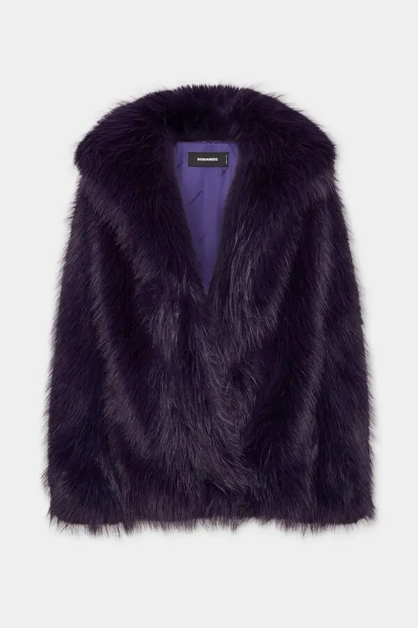 Dsquared2 Venus Faux Fur Coat - Purple