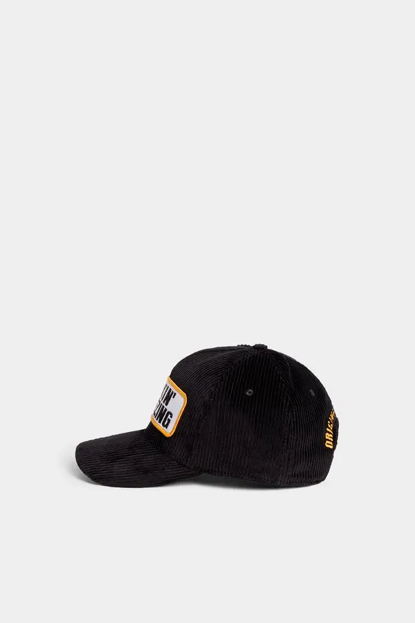 Dsquared2 Corduroy Baseball Cap With Patch Detail - Black