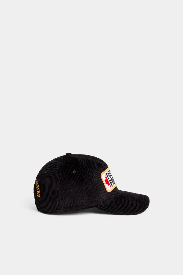 Dsquared2 Corduroy Baseball Cap With Patch Detail - Black