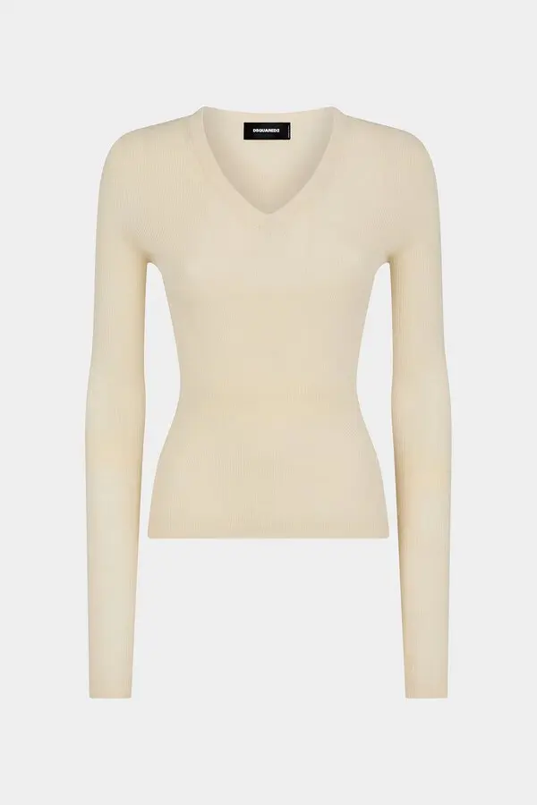 Dsquared2 Ribbed V-neck Pullover - Black