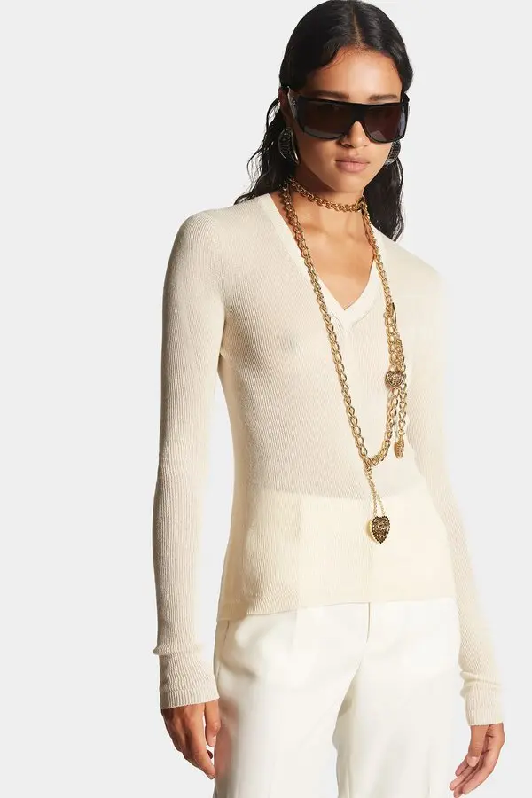 Dsquared2 Ribbed V-neck Pullover