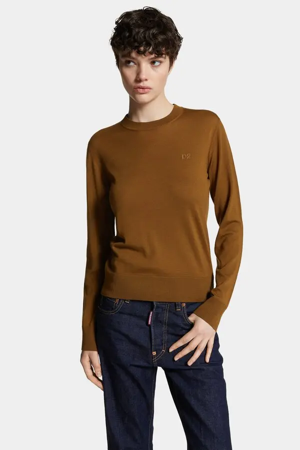 Dsquared2 Wool Crewneck Pullover - Brown