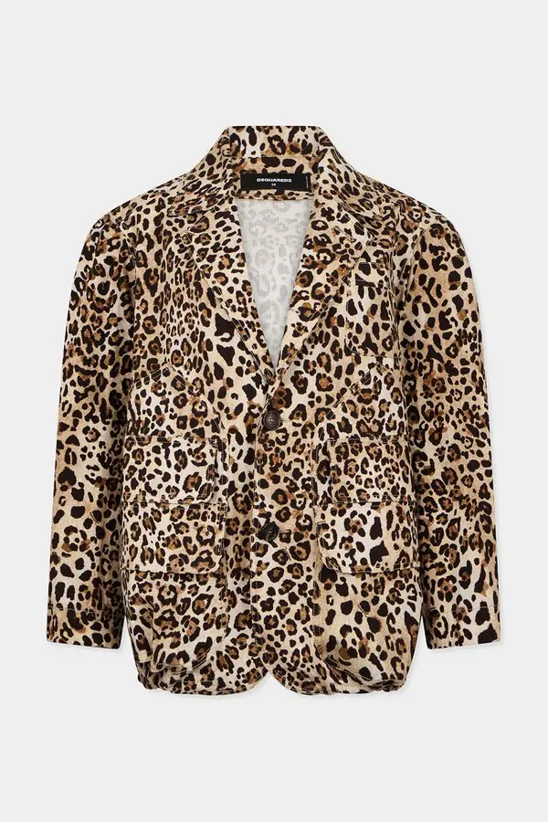 Dsquared2 Wild2 Print Stretch Cotton Field Jacket - Black