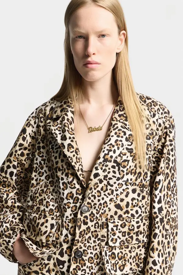 Dsquared2 Wild2 Print Stretch Cotton Field Jacket