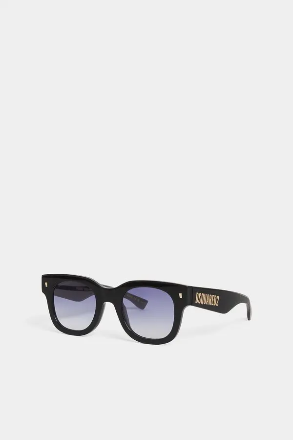 Dsquared2 Round Champagne Acetate Sunglasses - Black