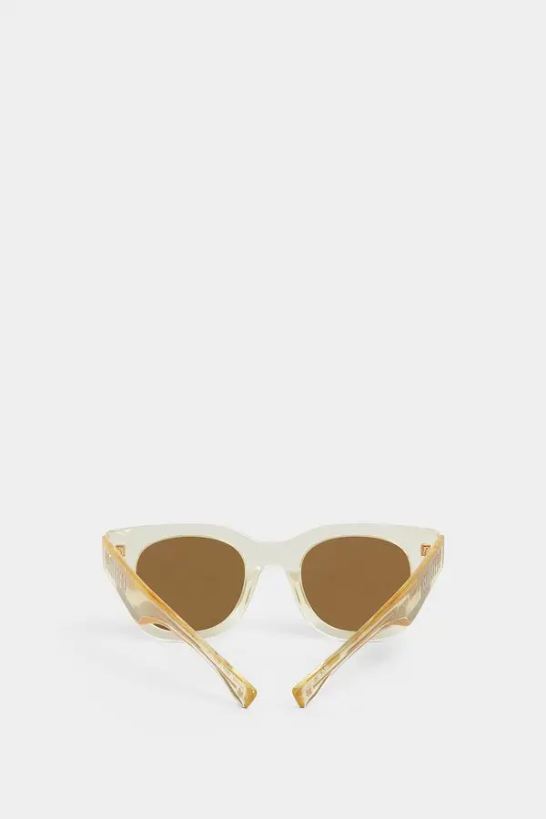 Dsquared2 Round Champagne Acetate Sunglasses - Gold