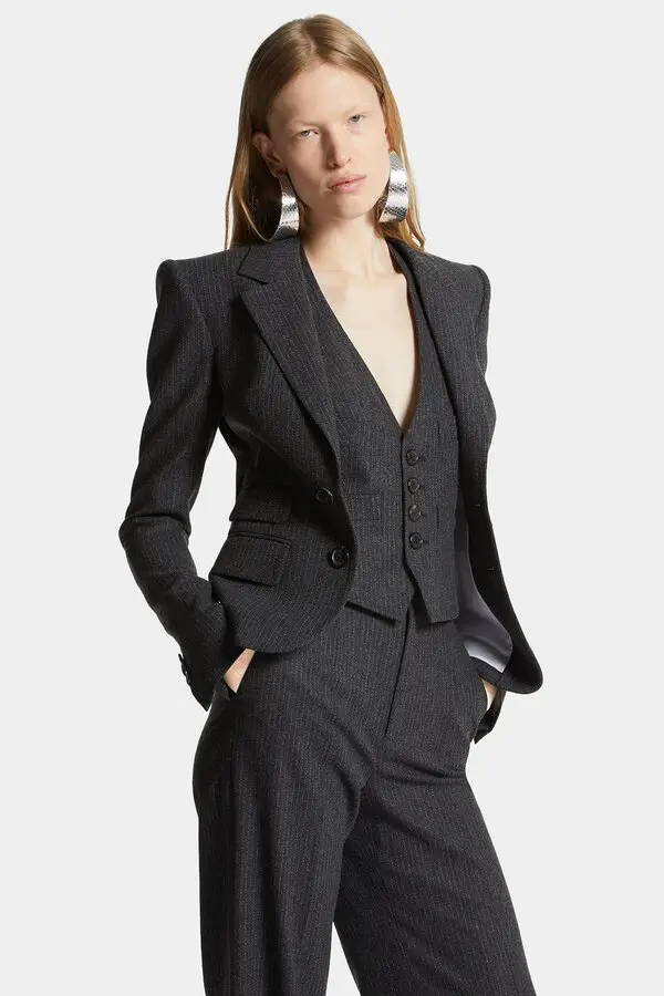 Dsquared2 Bianca Pinstripe Wool Blazer - Fantasy